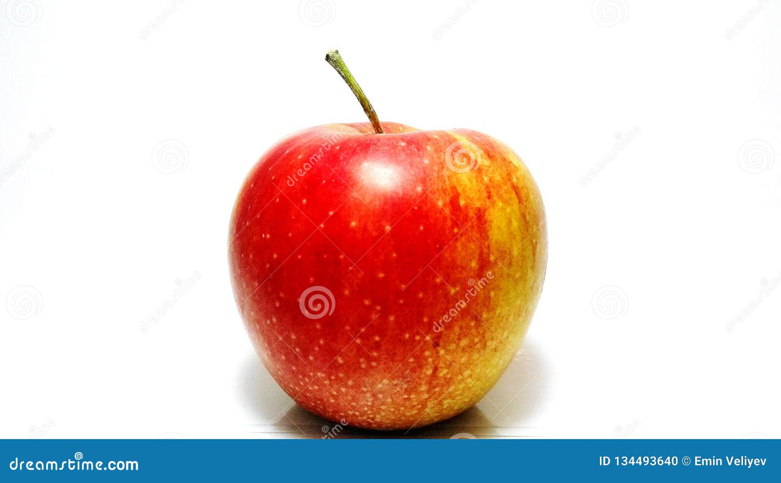 One Apple in Closeup on a White Background Stock Photo - Image of ...