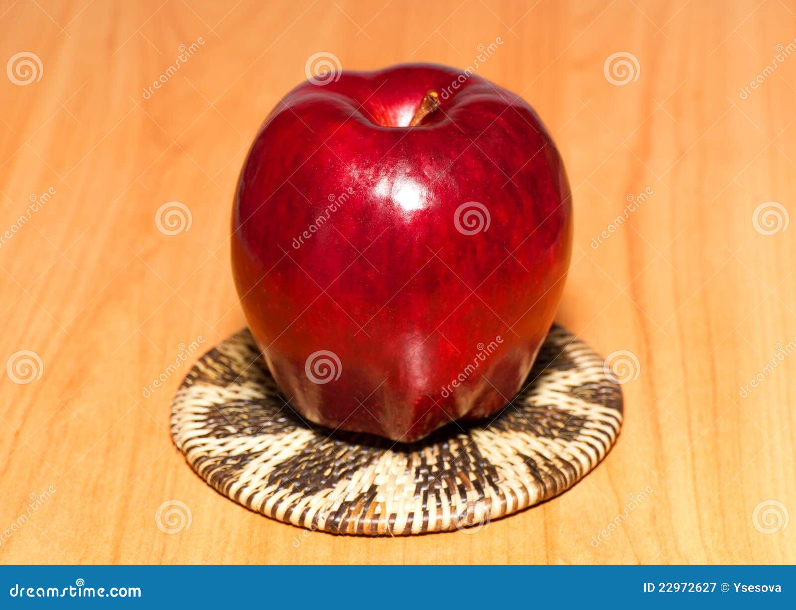 One apple on the table stock image. Image of agriculture - 22972627