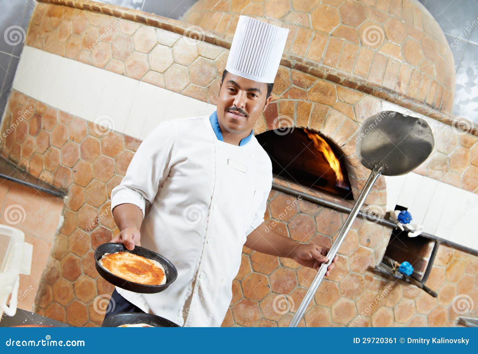 Arab Baker Chef Making Pizza Stock Image - Image of arab, egyptian ...