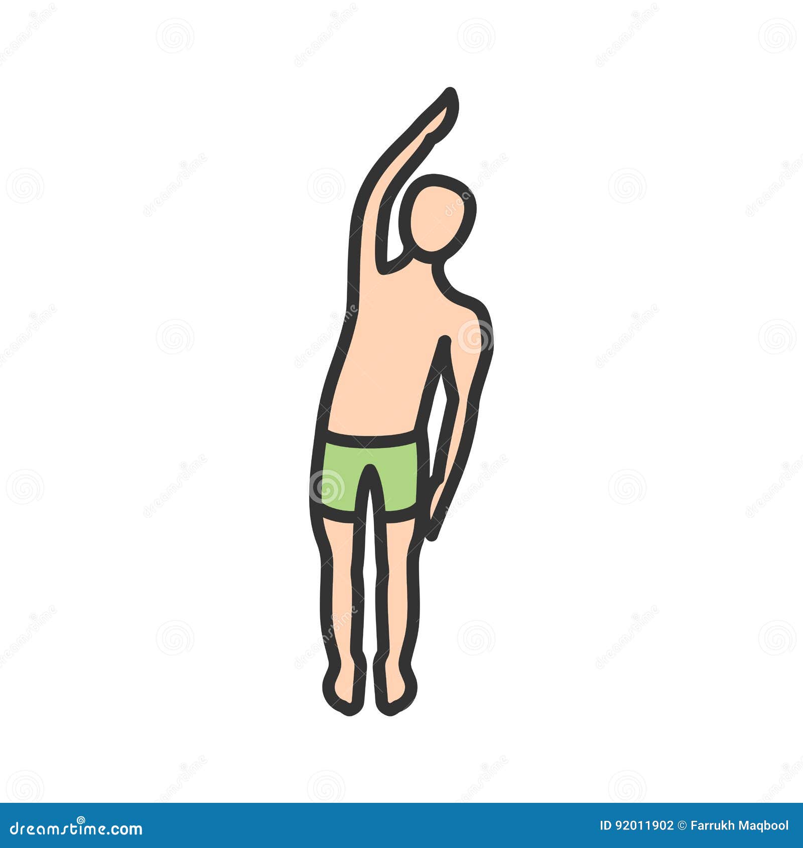 One Arm Bend Left stock vector. Illustration of body - 92011902