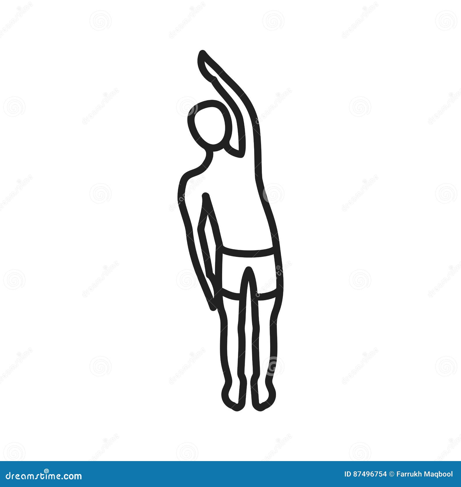 One Arm Bend Right stock vector. Illustration of healthy - 87496754