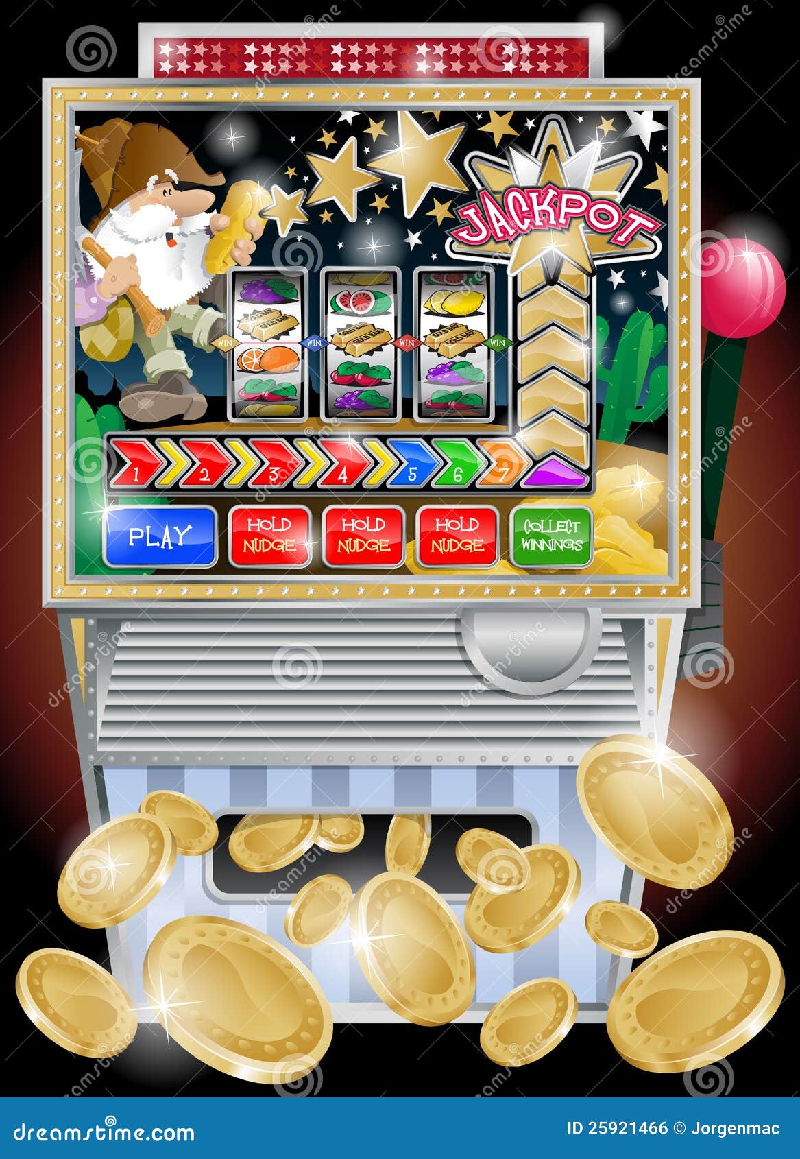 One Armed Bandit stock illustration. Illustration of luck - 25921466