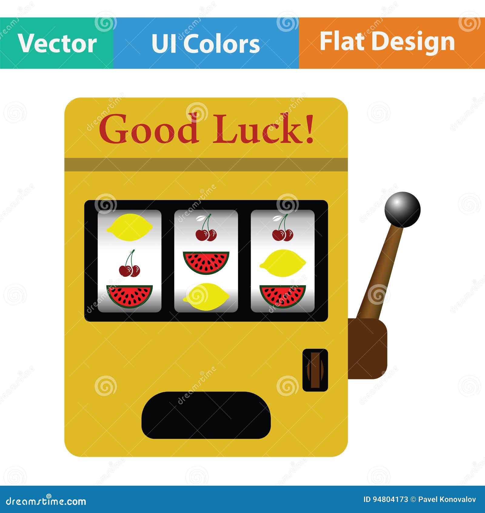 One-armed bandit icon stock vector. Illustration of coin - 94804173