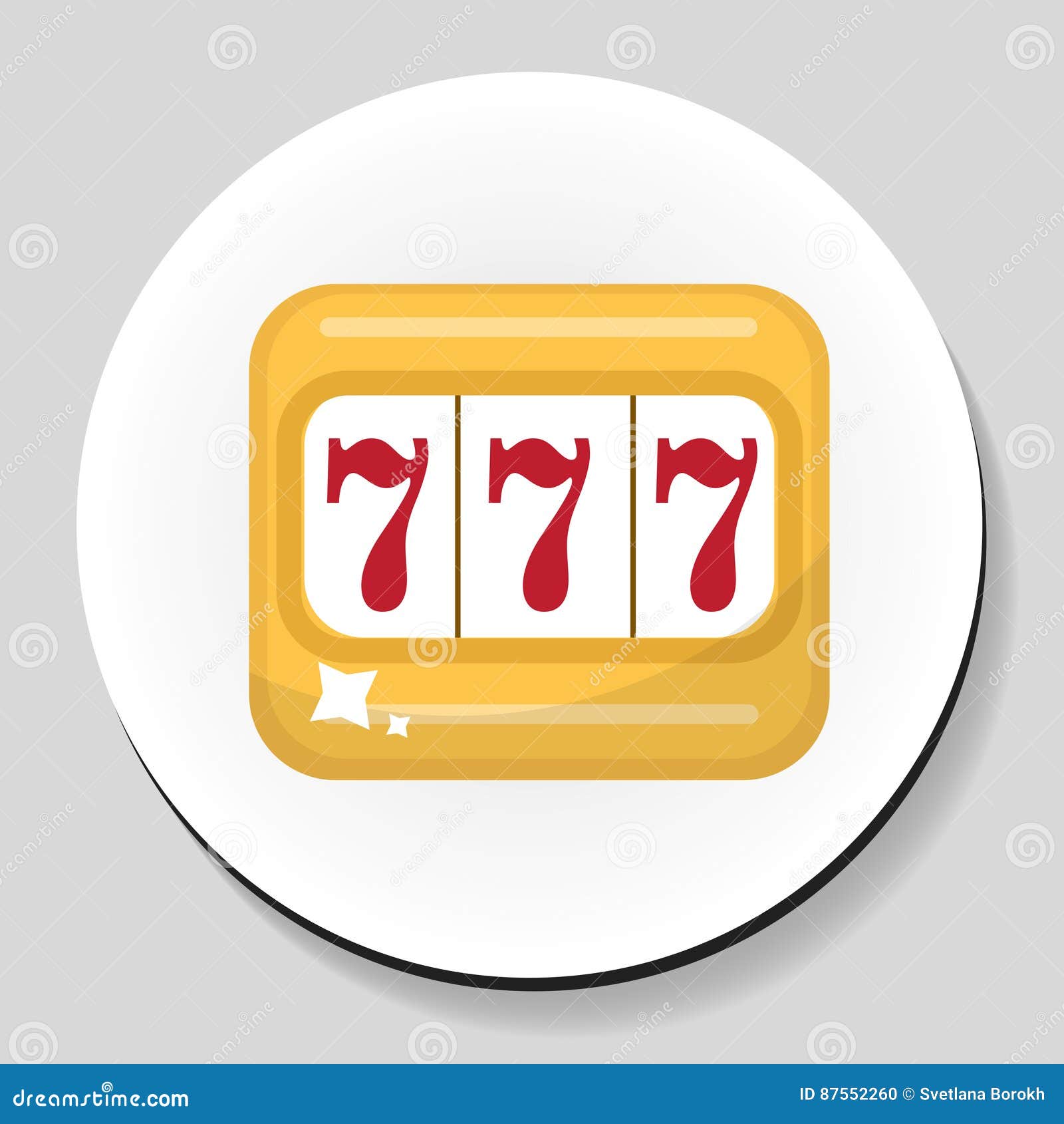 The One-armed Bandit Sticker Icon Flat Style. Vector Illustration ...