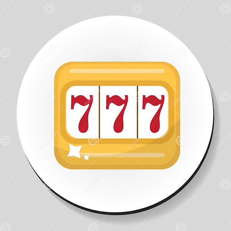 The One-armed Bandit Sticker Icon Flat Style. Vector Illustration ...