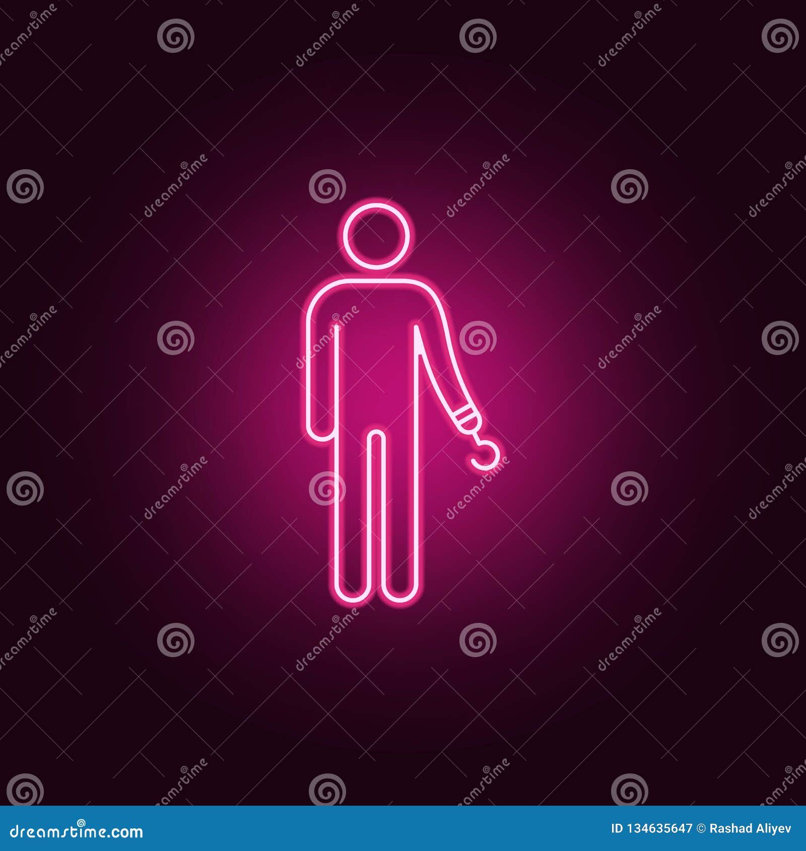 One Armed Man Icon. Elements of Disabled in Neon Style Icons Stock ...