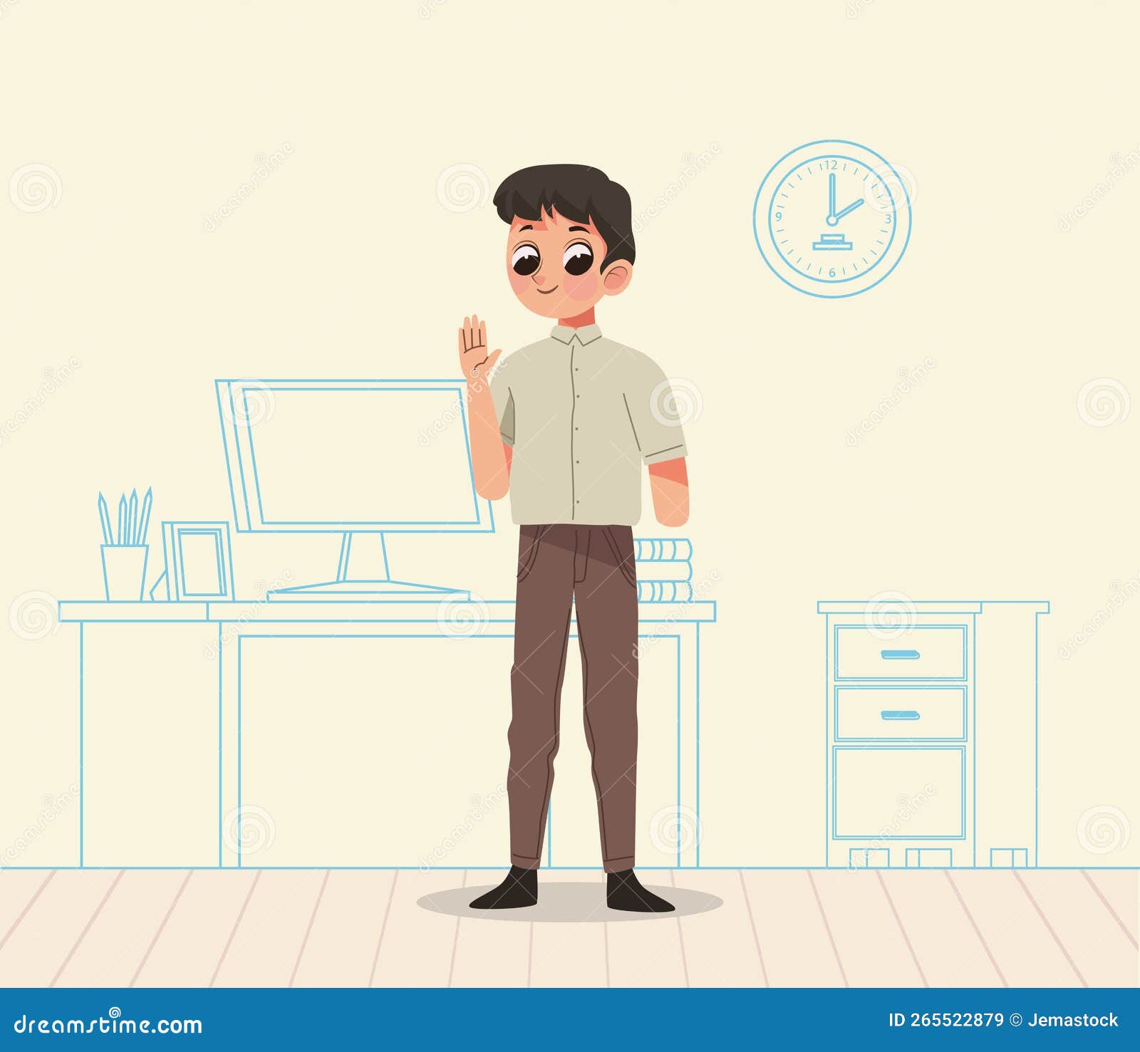 One armed man stock vector. Illustration of human, time - 265522879