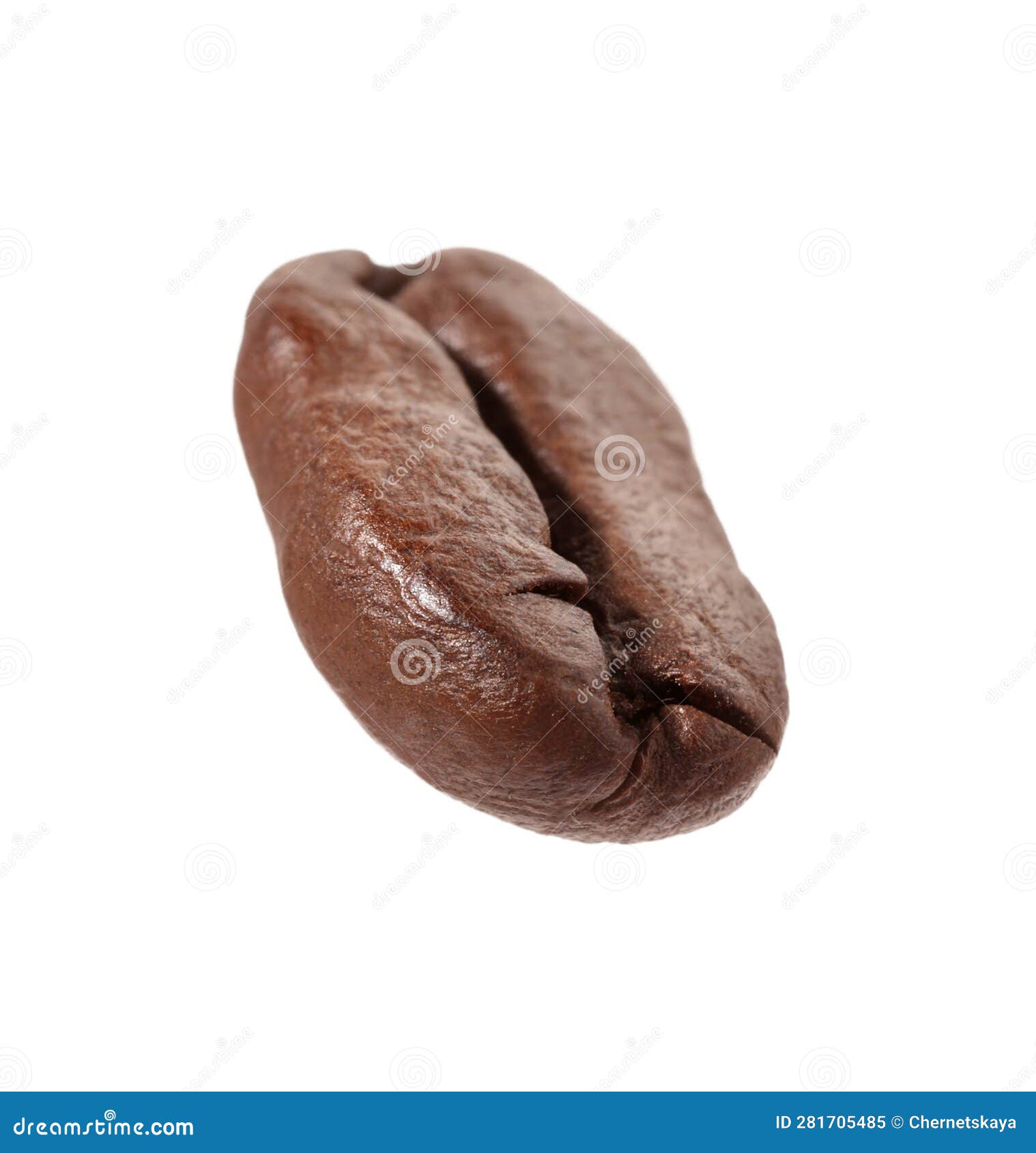 One Coffee Bean Isolated on White Stock Image - Image of isolated ...