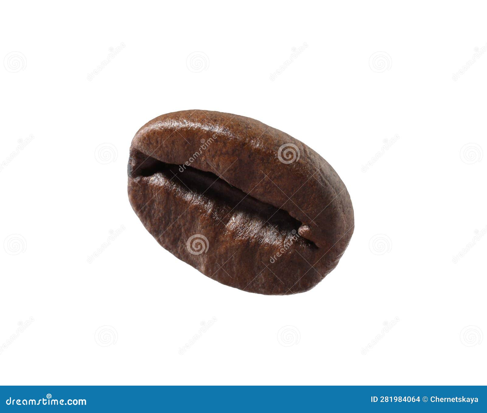 One Aromatic Coffee Bean Isolated on White Stock Photo - Image of coffe ...