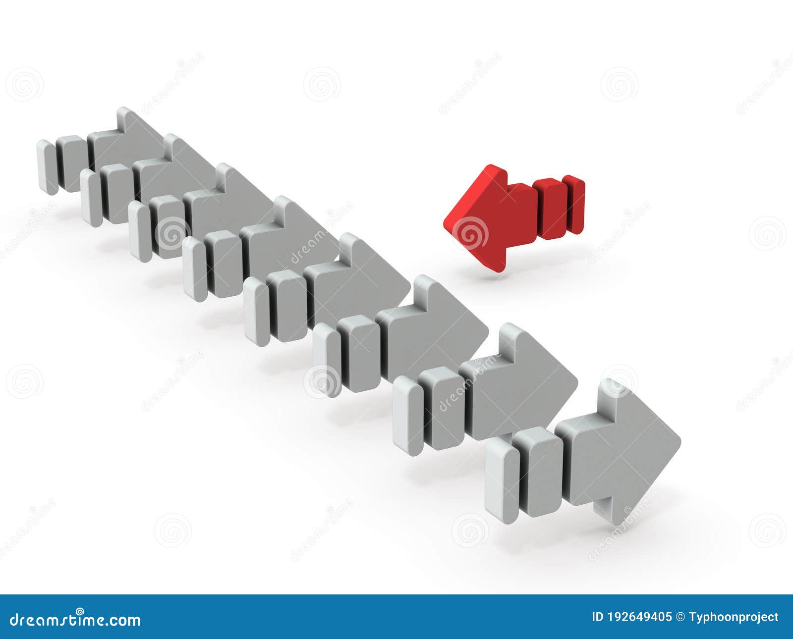 One Arrow and Many Opposite Arrows. they Represent the Majority Who ...