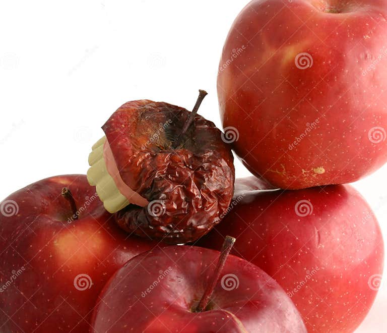 One Bad Apple Spoils the Whole Bunch Stock Image - Image of decay ...