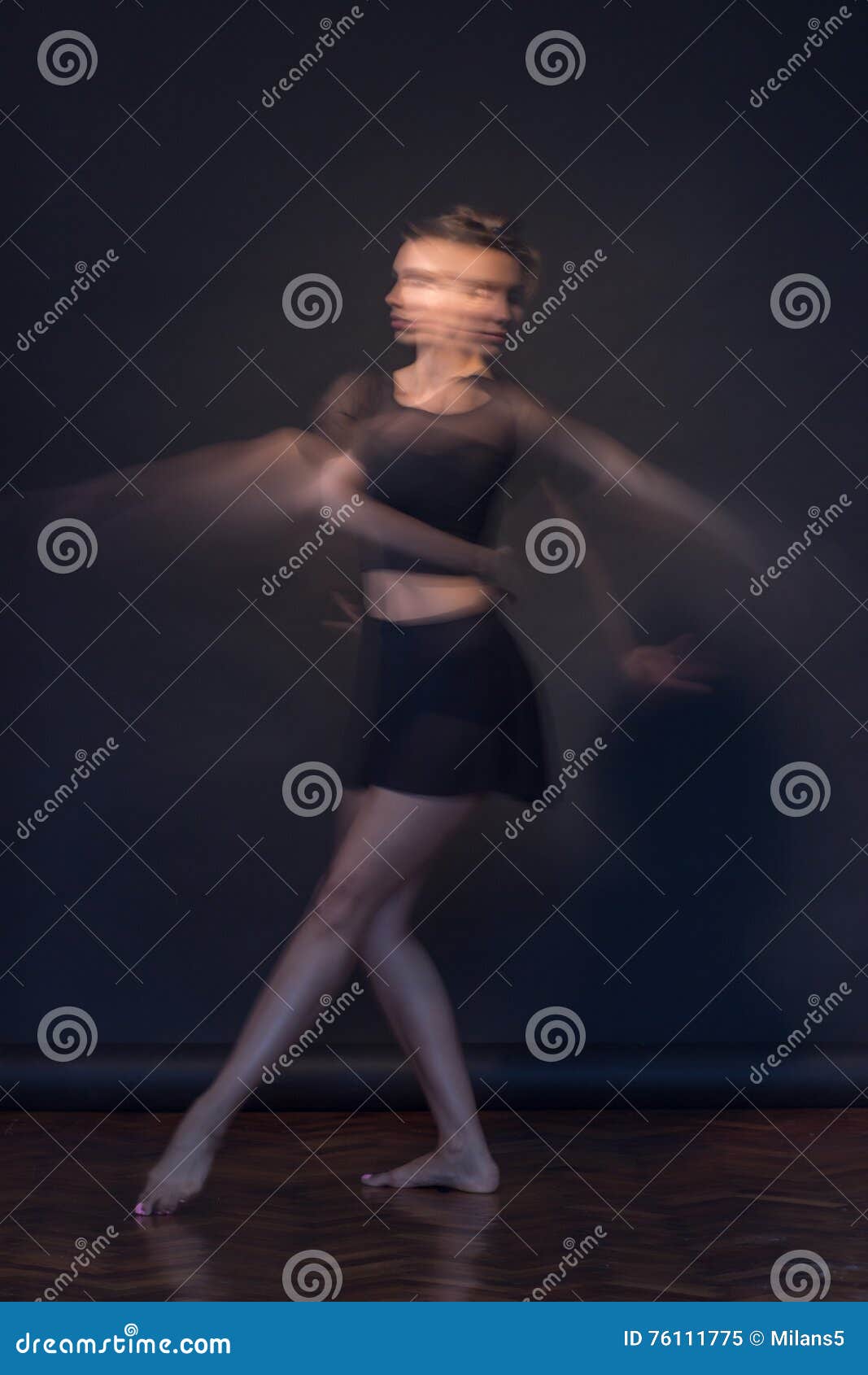One Ballerina Motion Blur Moving Stock Image - Image of performance ...