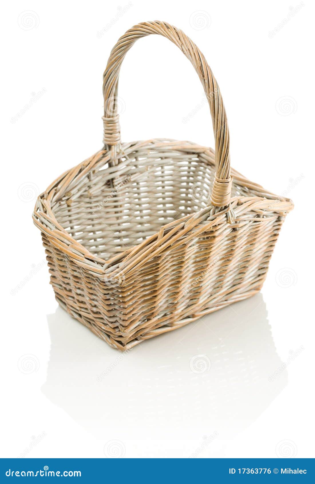 One basket isolated stock photo. Image of brown, handle - 17363776