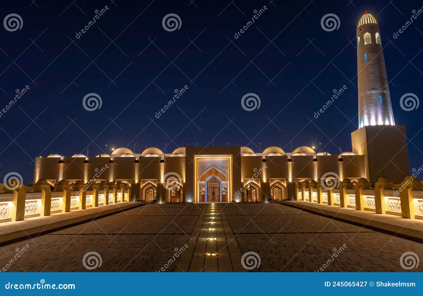 One of the Beautiful Mosque in Qatar. State Grand Mosque of Qatar Stock ...