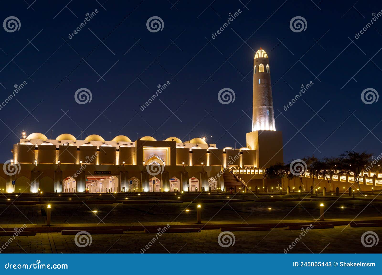 One of the Beautiful Mosque in Qatar. State Grand Mosque of Qatar Stock ...