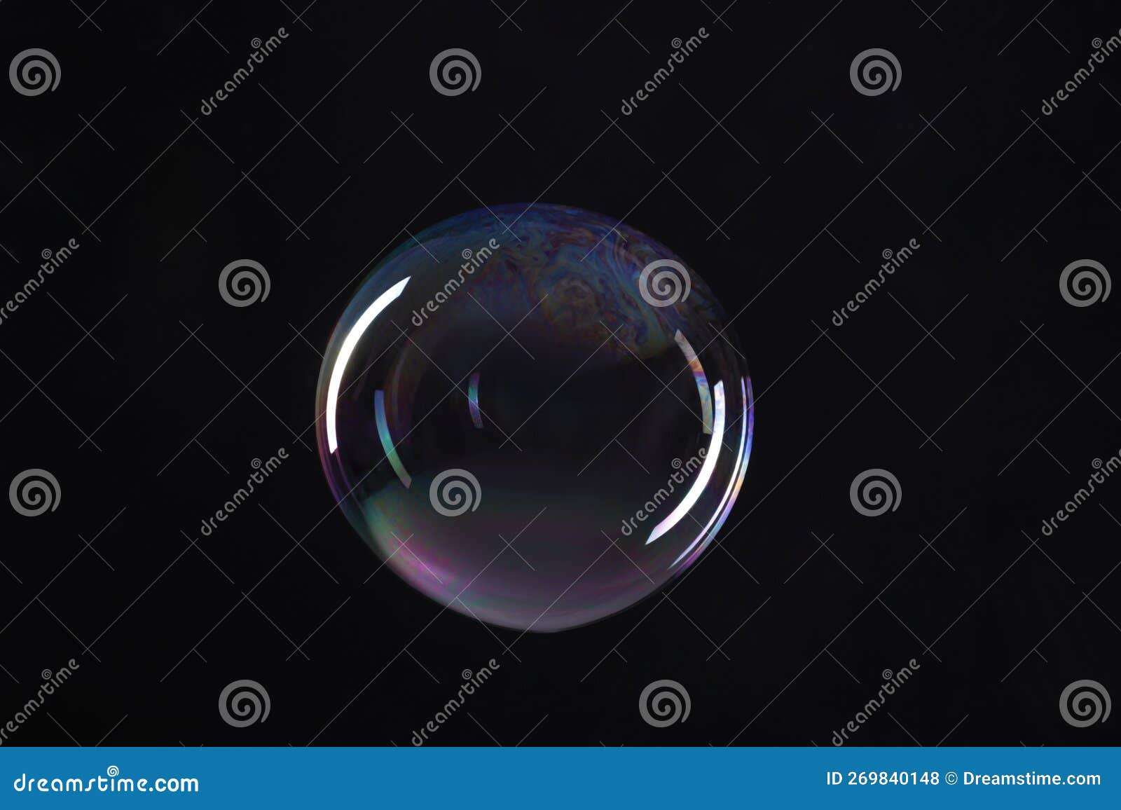 One Beautiful Soap Bubble on Black Background Stock Photo - Image of ...