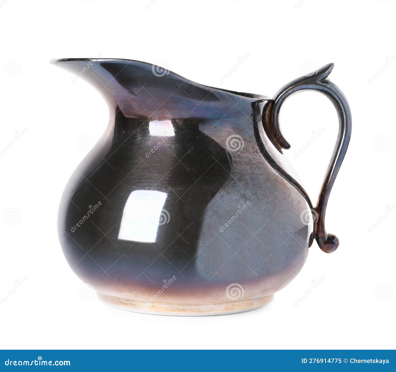 One Beautiful Vintage Jug on White Background Stock Image - Image of ...