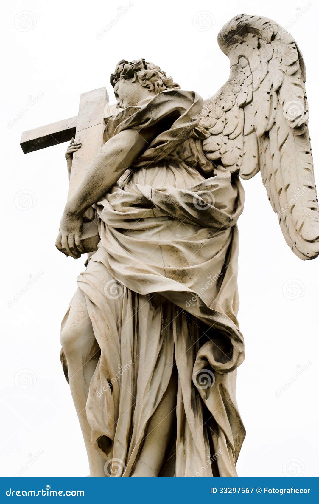 One of Bernini Angels on the Ponte Sant Angelo Stock Image - Image of ...