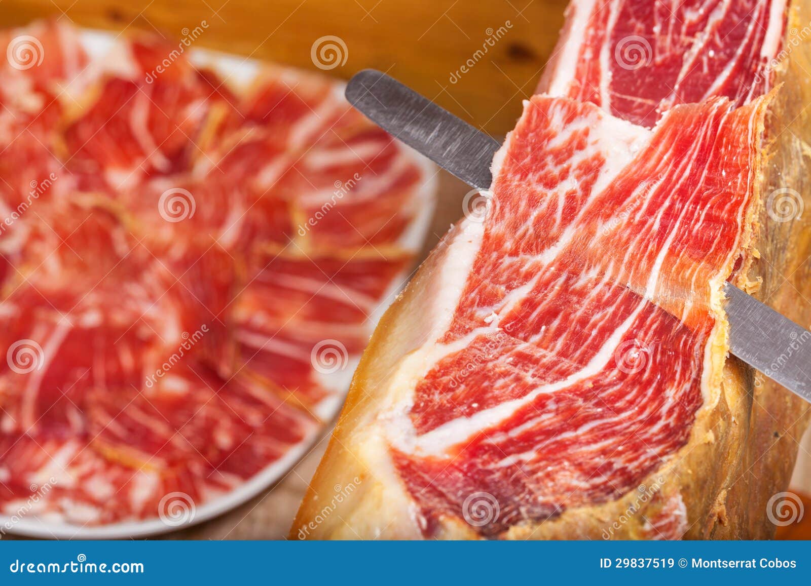 Slicing Spanish Jamon Iberico Stock Image - Image of food ...