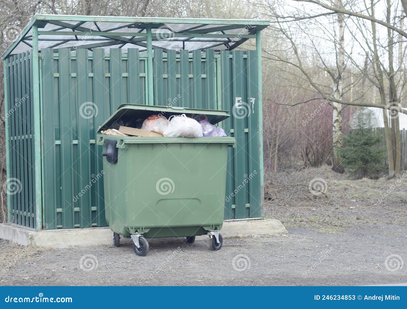 One Big Overloaded Garbage Bin.Periodic Garbage Collection in Village ...