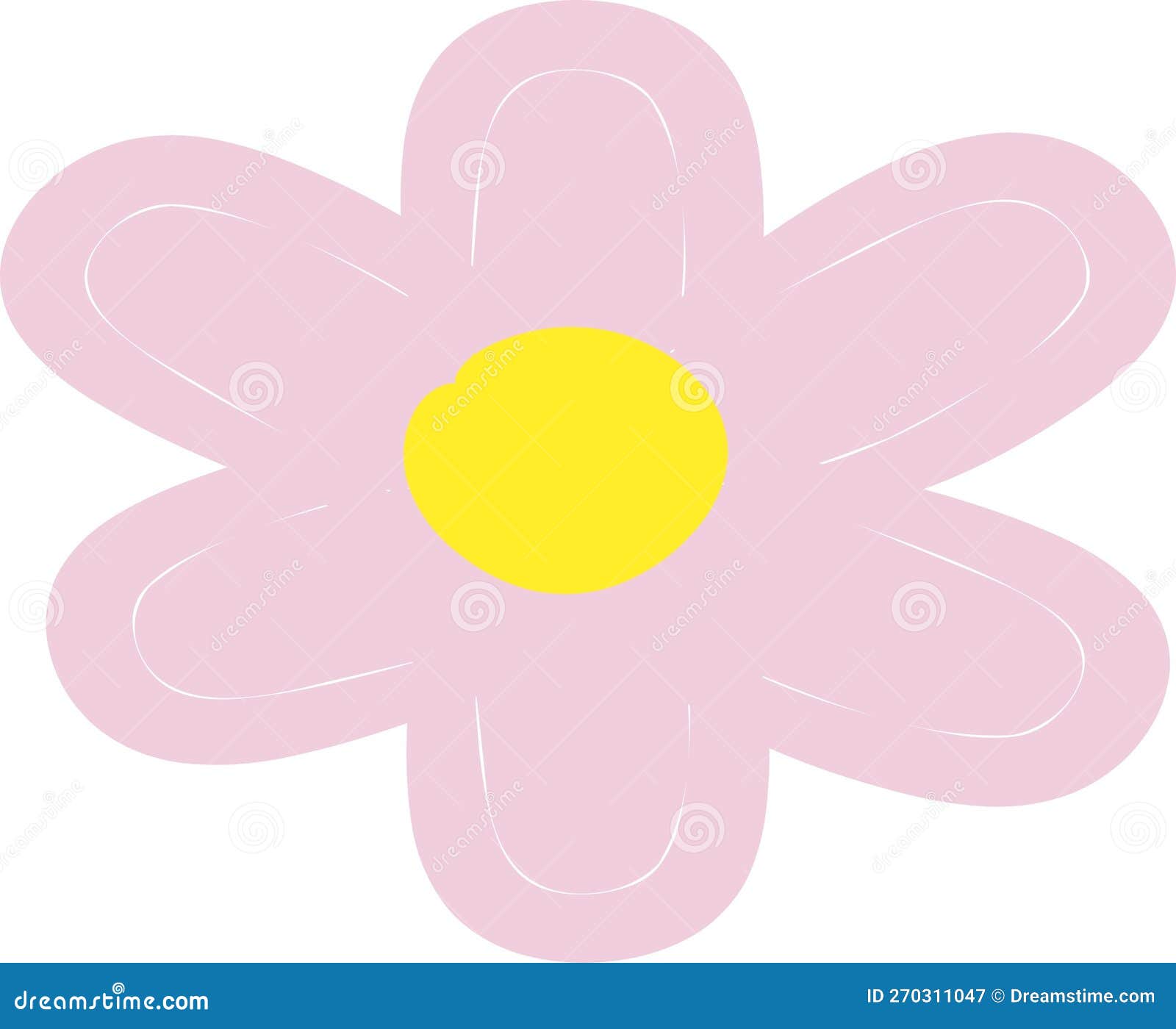 One big pink simple flower stock vector. Illustration of natural ...