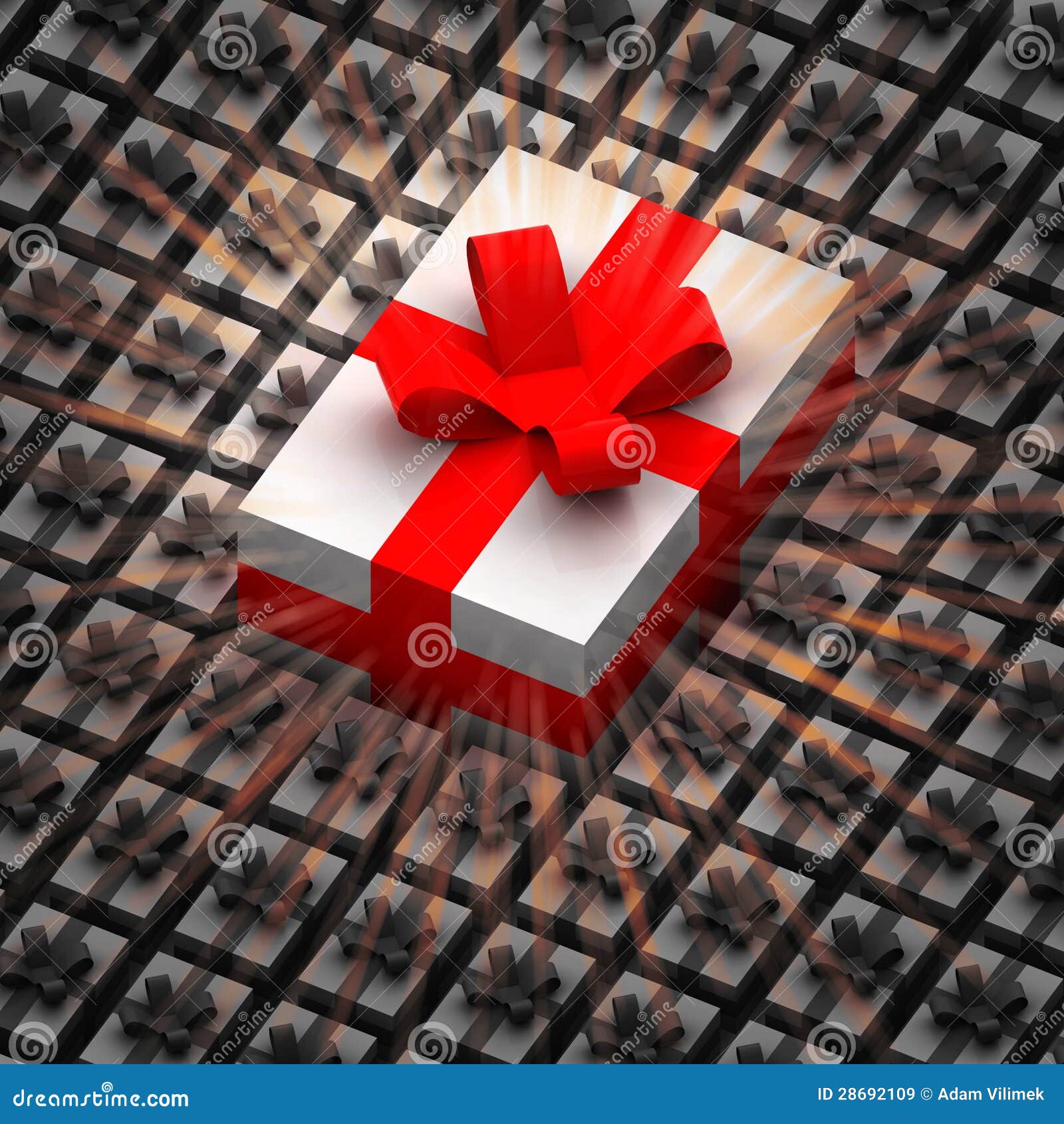 One Big Present Box between Smaller with Flare Stock Illustration ...