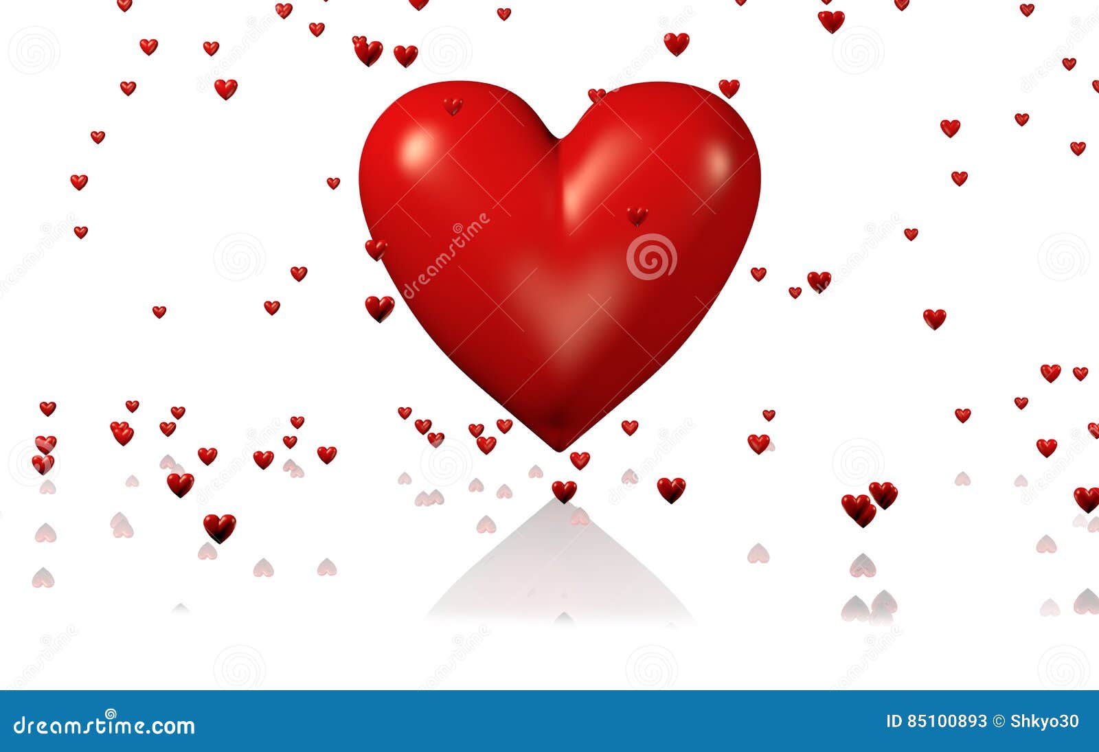 One Big and Red Heart with Lots of Tiny Hearts Stock Illustration ...