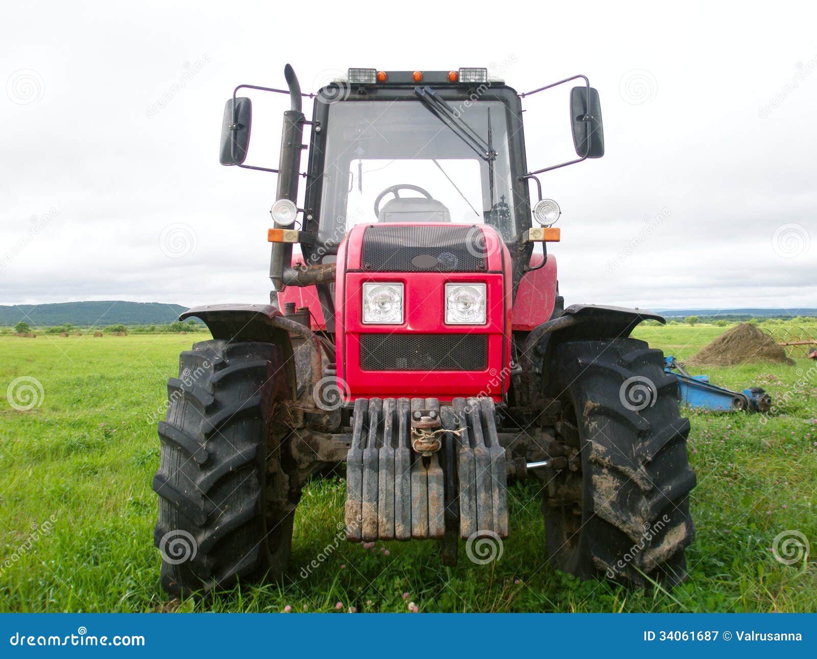 One big red tractor stock image. Image of harvest, agriculture - 34061687