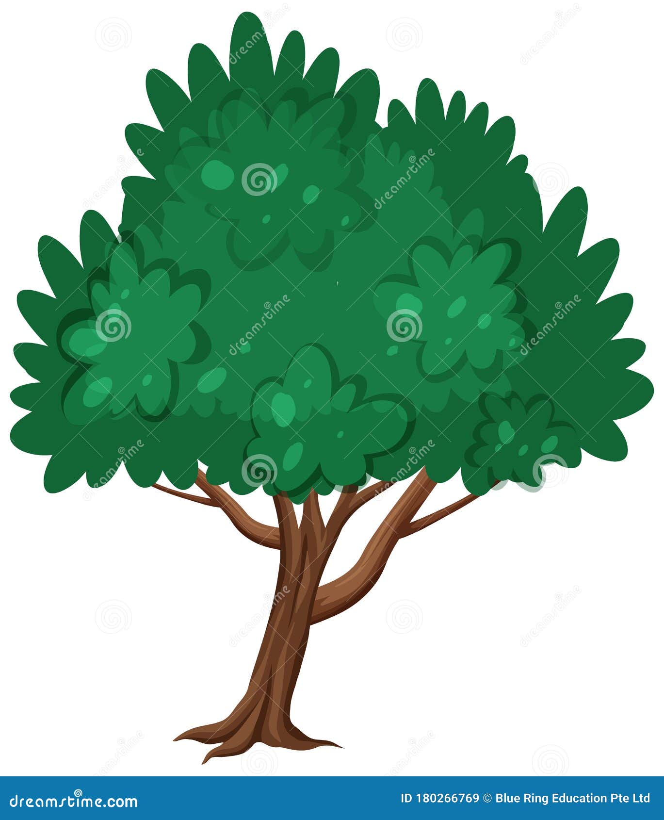 One Big Tree on White Background Stock Vector - Illustration of tree ...