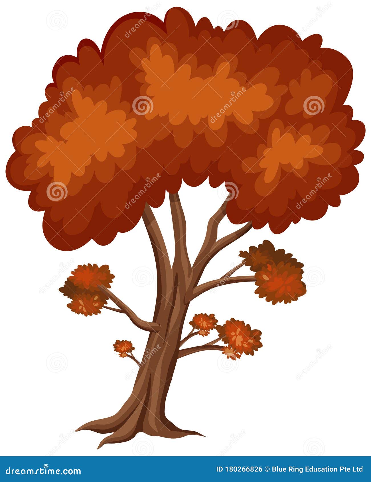 One Big Tree on White Background Stock Vector - Illustration of drawing ...