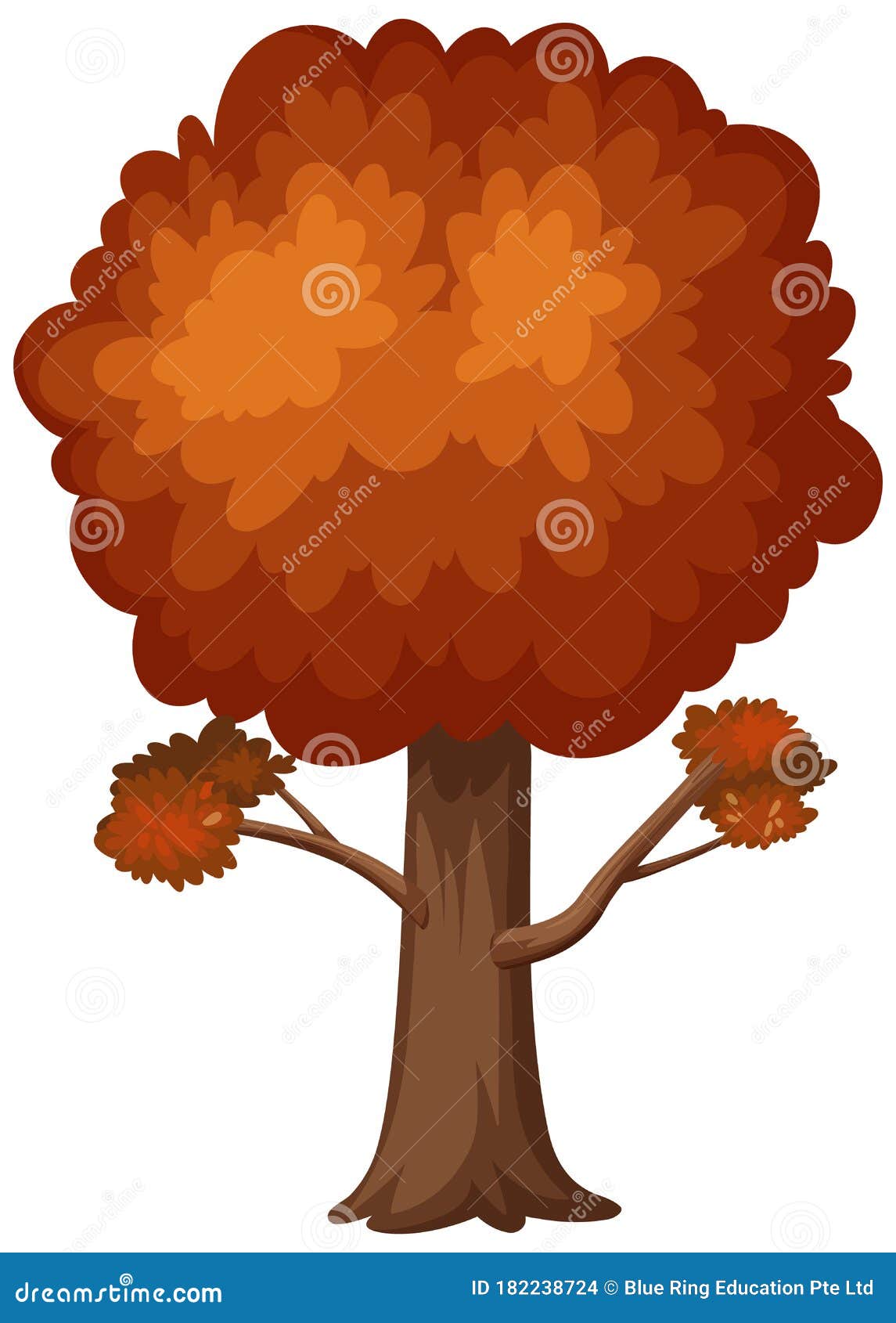 One Big Tree on White Background Stock Vector - Illustration of vector ...