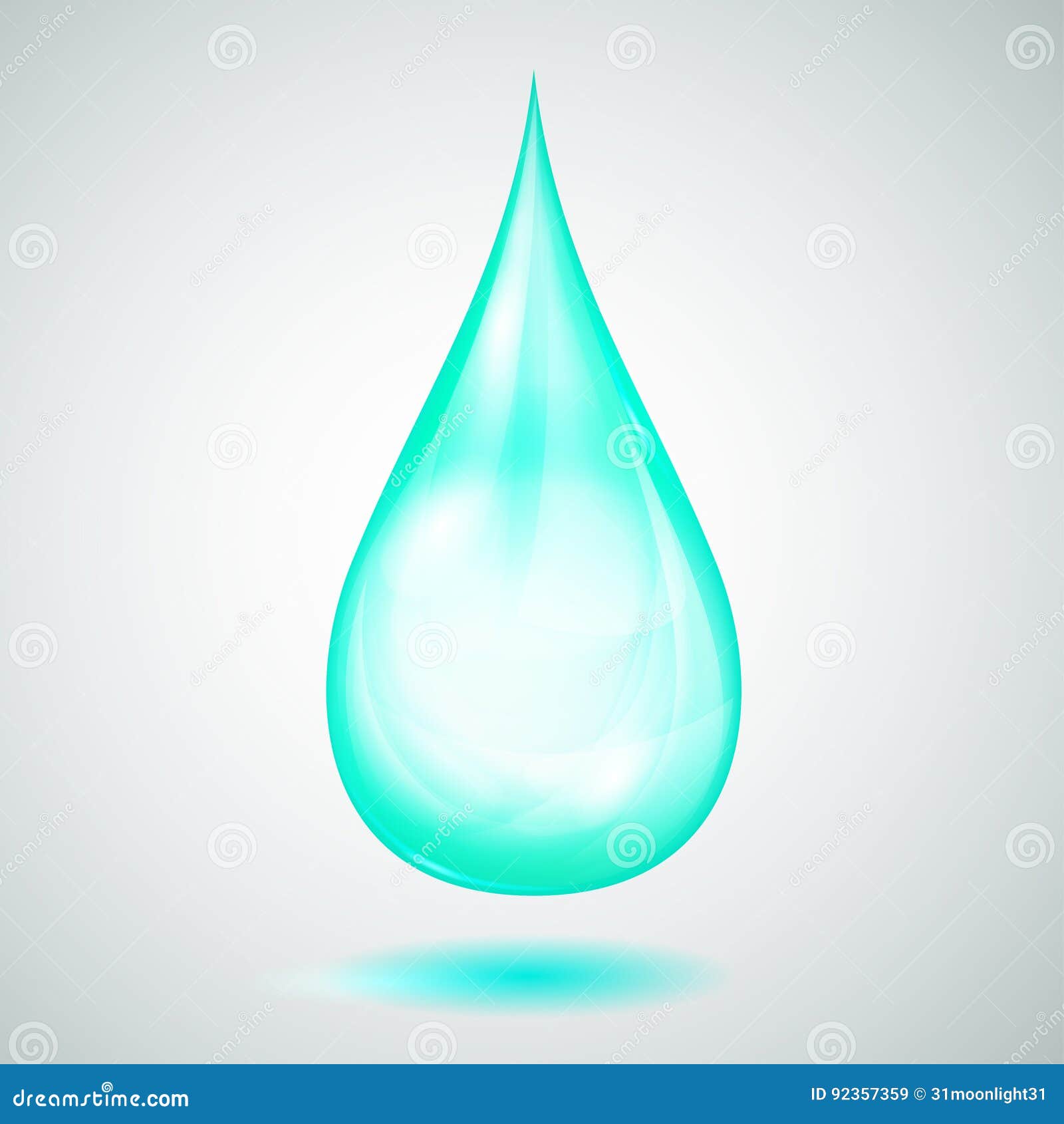 One big turquoise drop stock vector. Illustration of saturated - 92357359