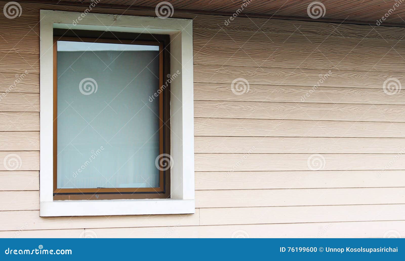 One Big Window on the Wood Pattern Wall Stock Photo - Image of wood ...