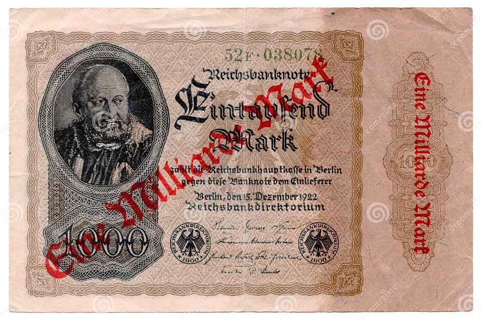 One Billion Mark Note stock image. Image of inflation - 23316483