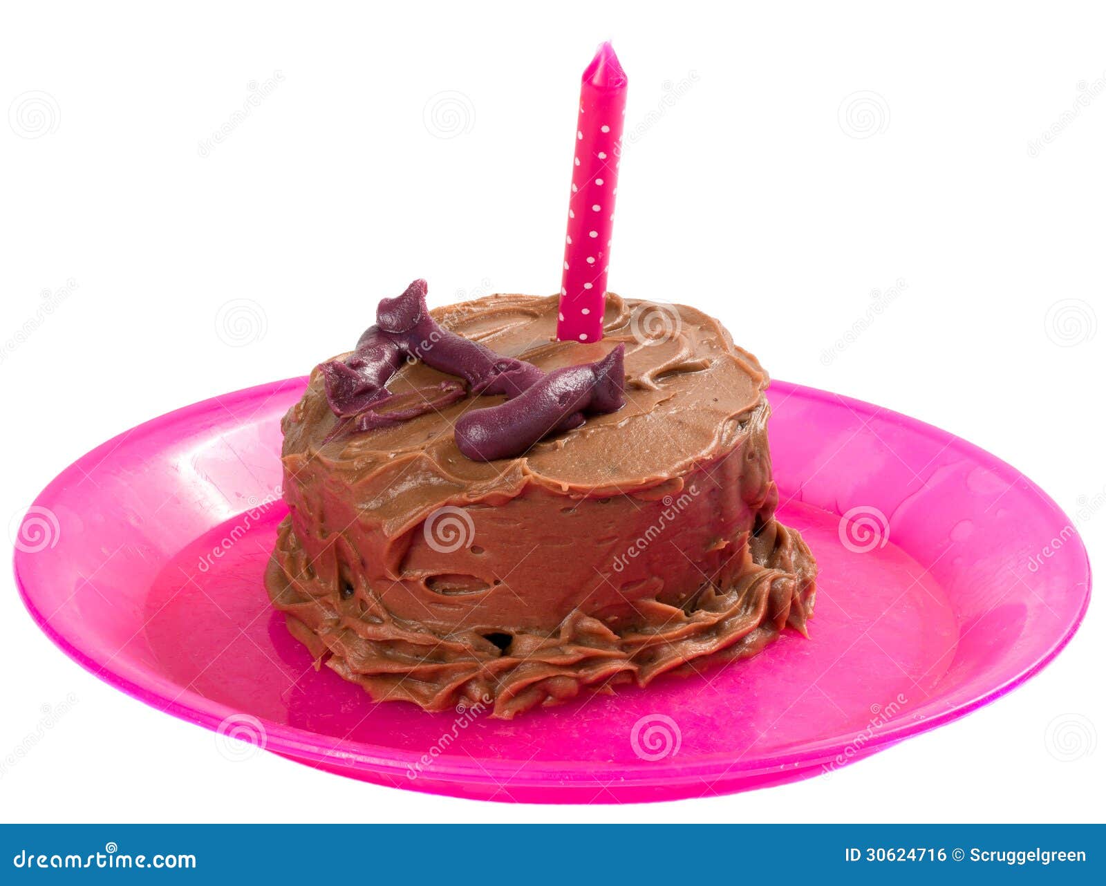 One Birthday Cake stock photo. Image of frosting, candle - 30624716