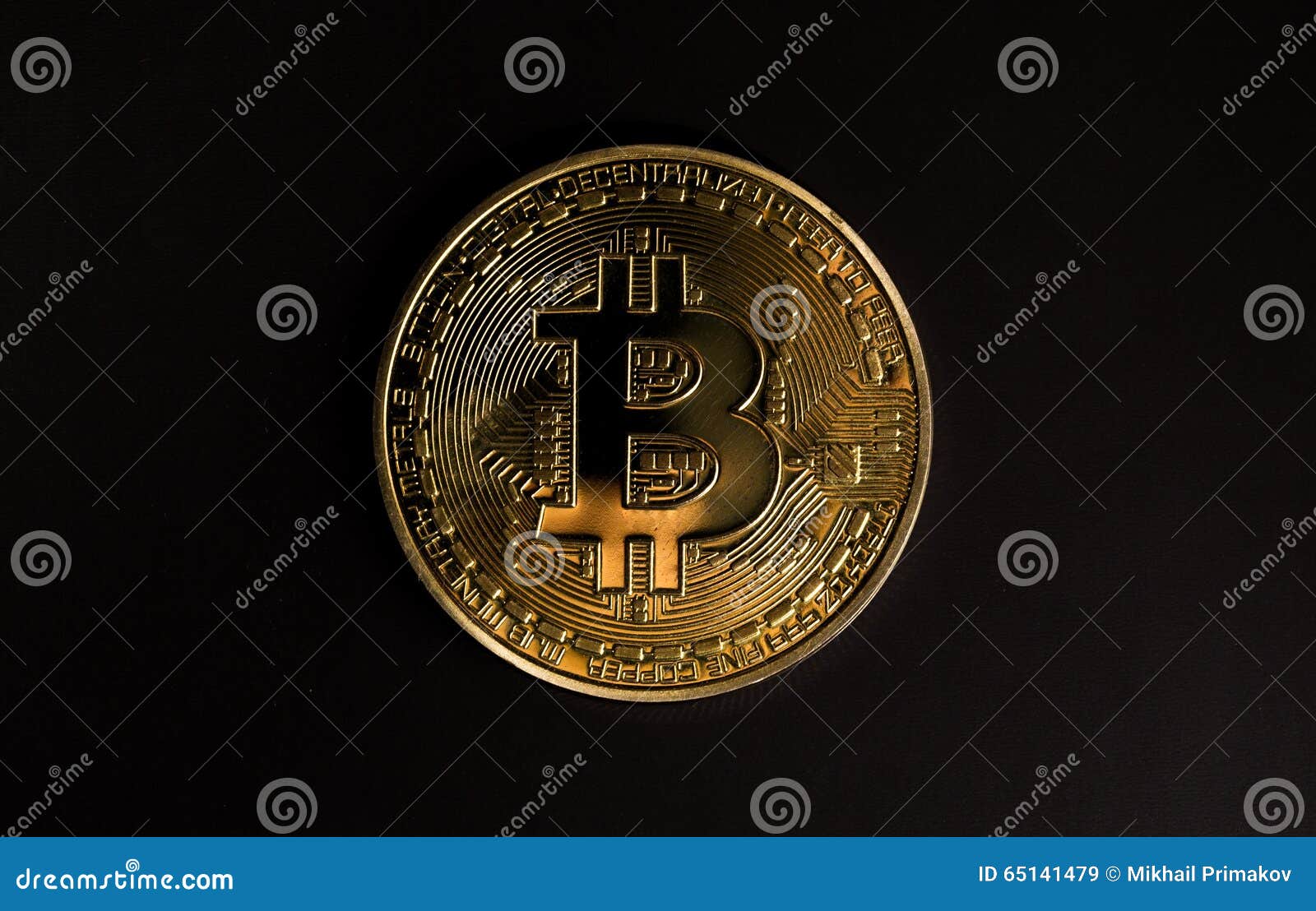 One Bitcoin on Black Backround Stock Image - Image of dark, economy ...