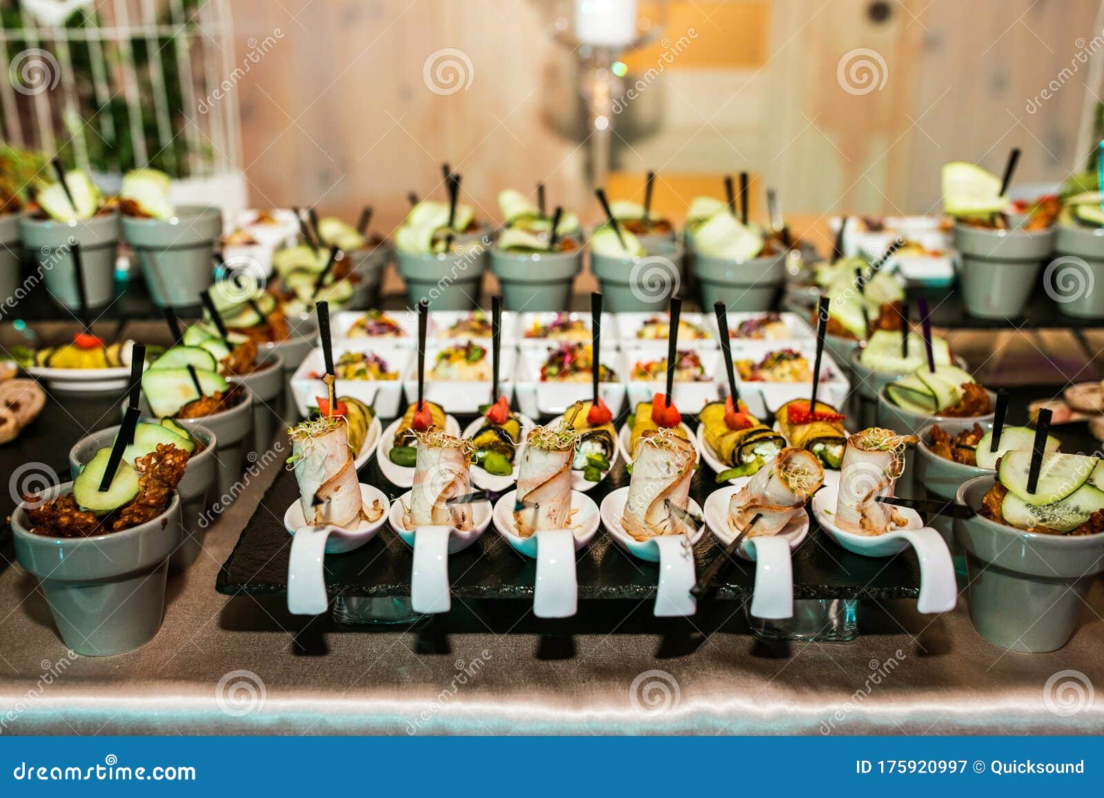 One bite snacks station stock image. Image of served - 175920997