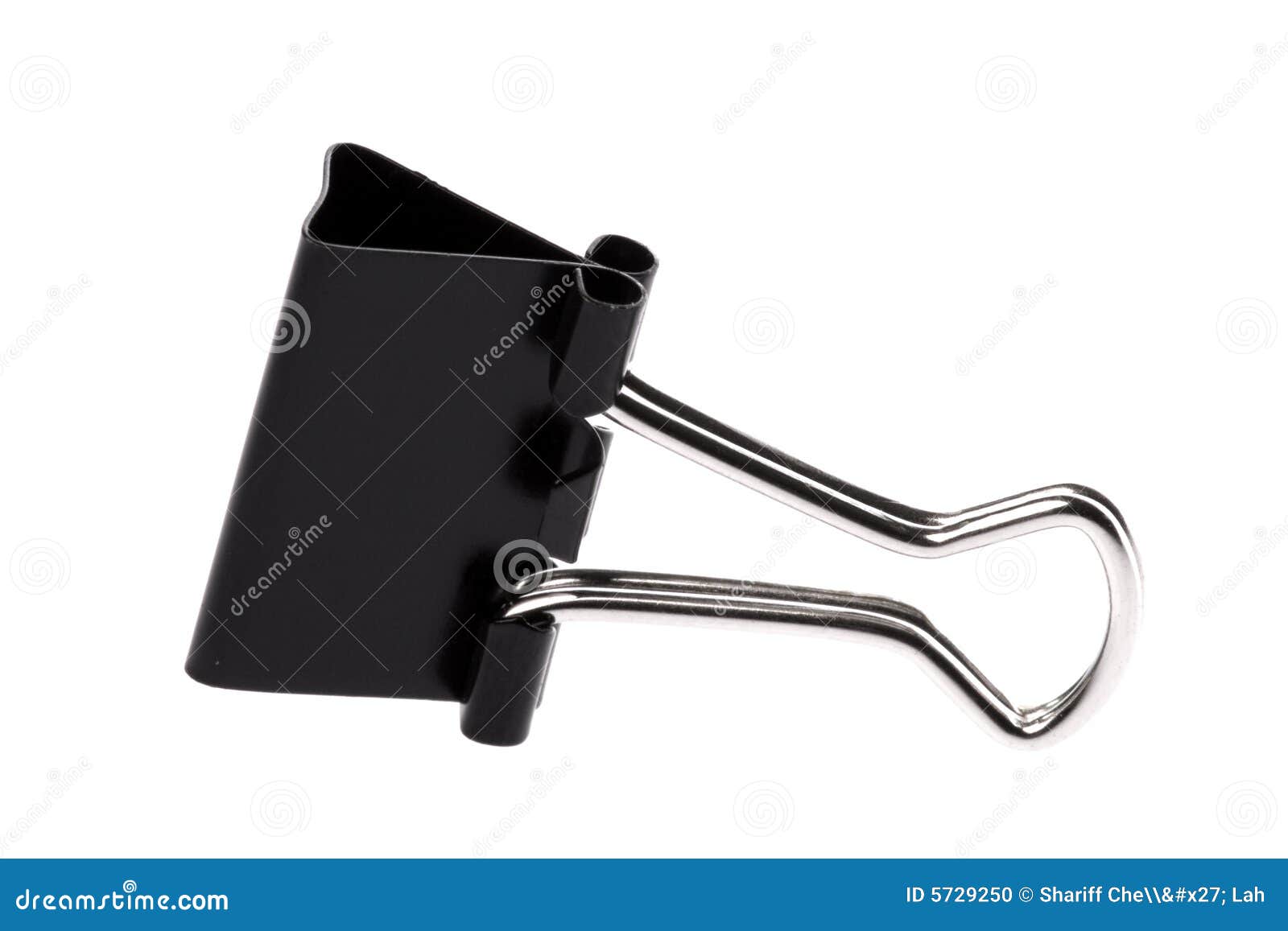 One Black Binder Clip stock photo. Image of single, binder - 5729250