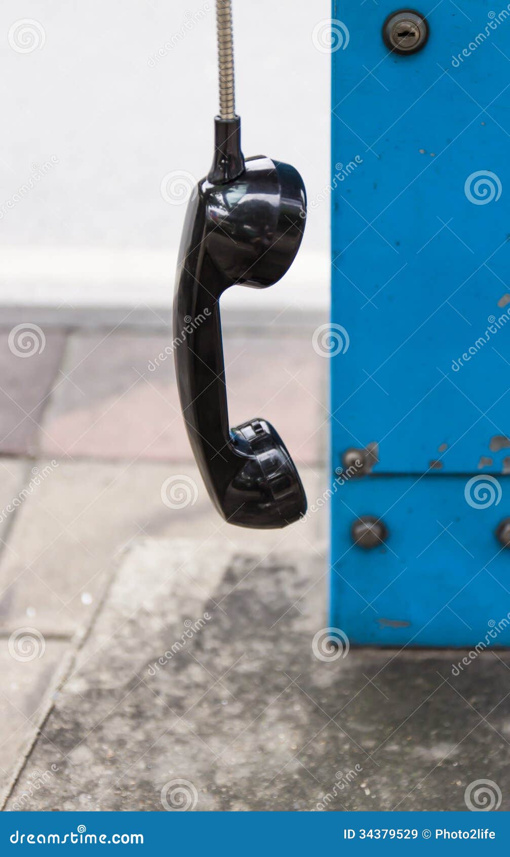 One black handset hanging stock image. Image of group - 34379529