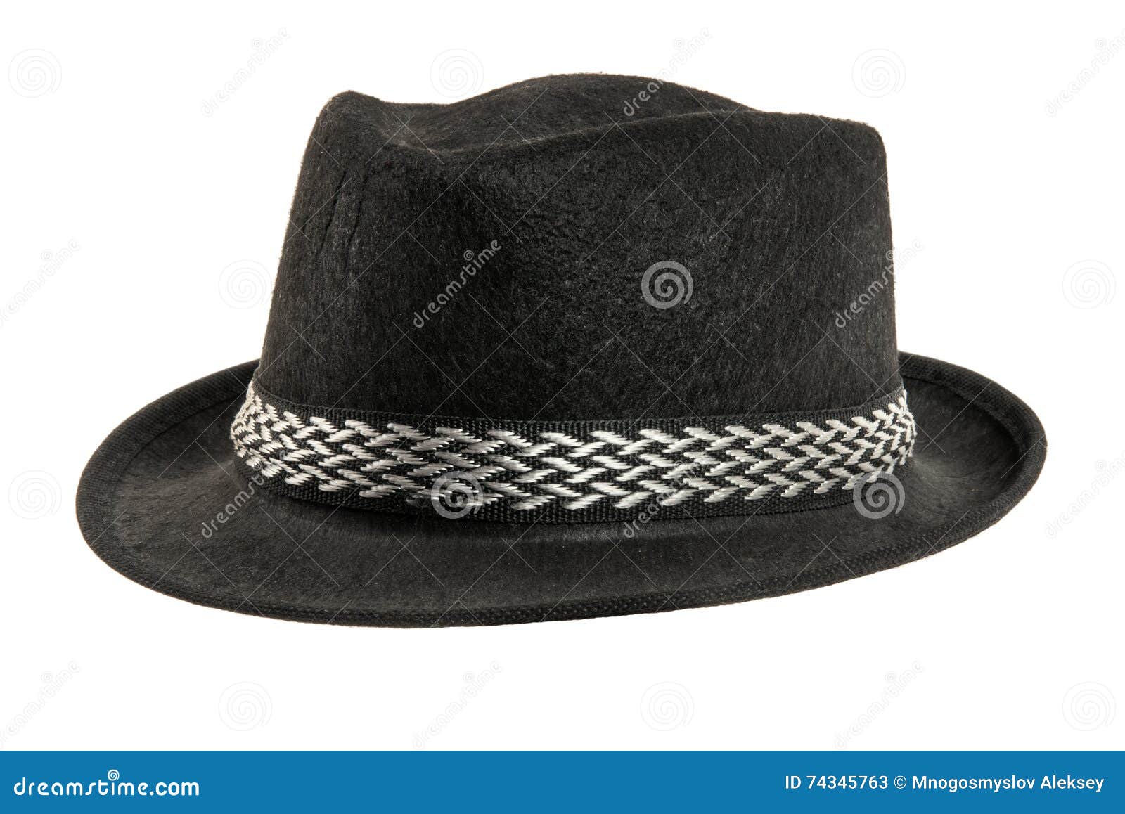 One Black Hat, from One Side Stock Image - Image of isolate, stylish ...