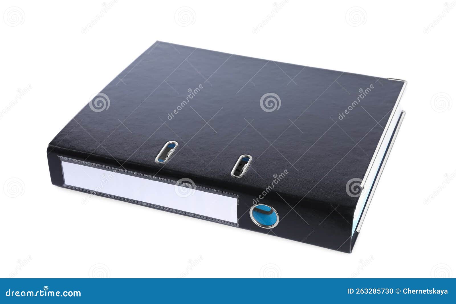 One Black Office Folder Isolated on White Stock Photo - Image of ...
