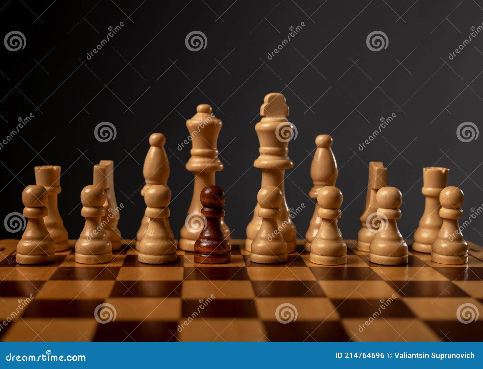 One Black Pawn Unique and Different in Group of Other Chess Pieces ...
