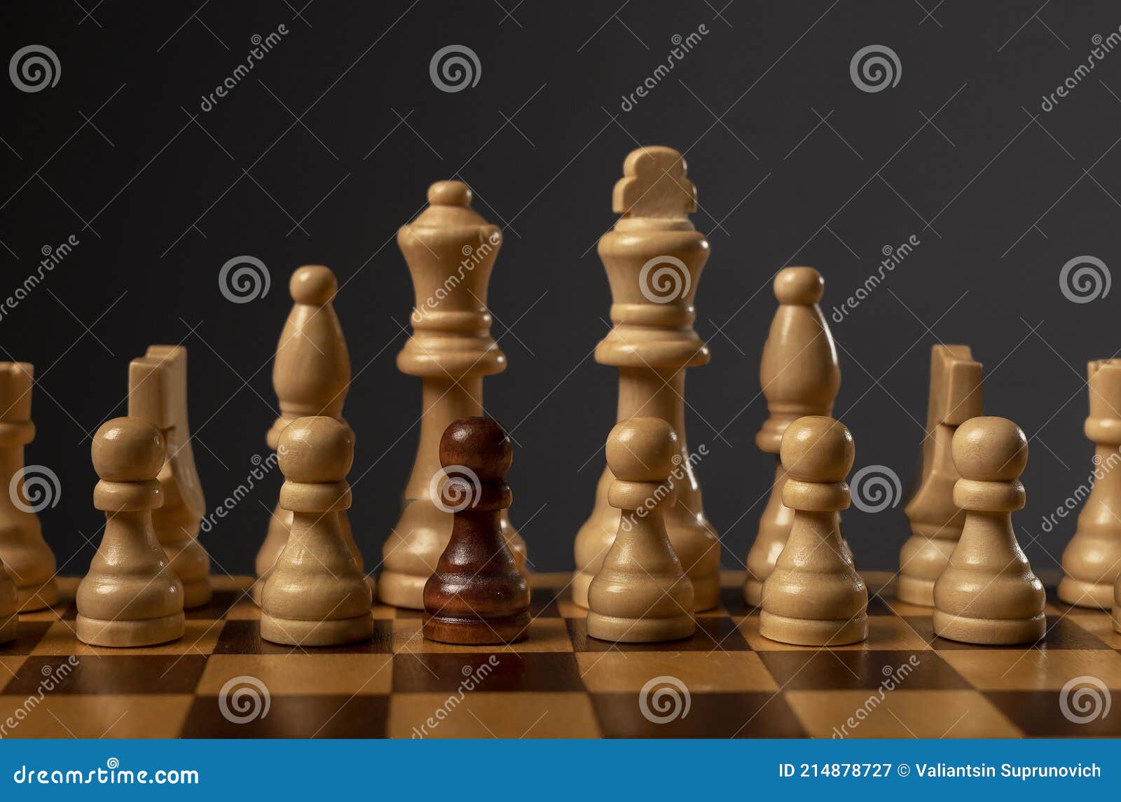 One Black Pawn Unique and Different in Group of Other Chess Pieces ...