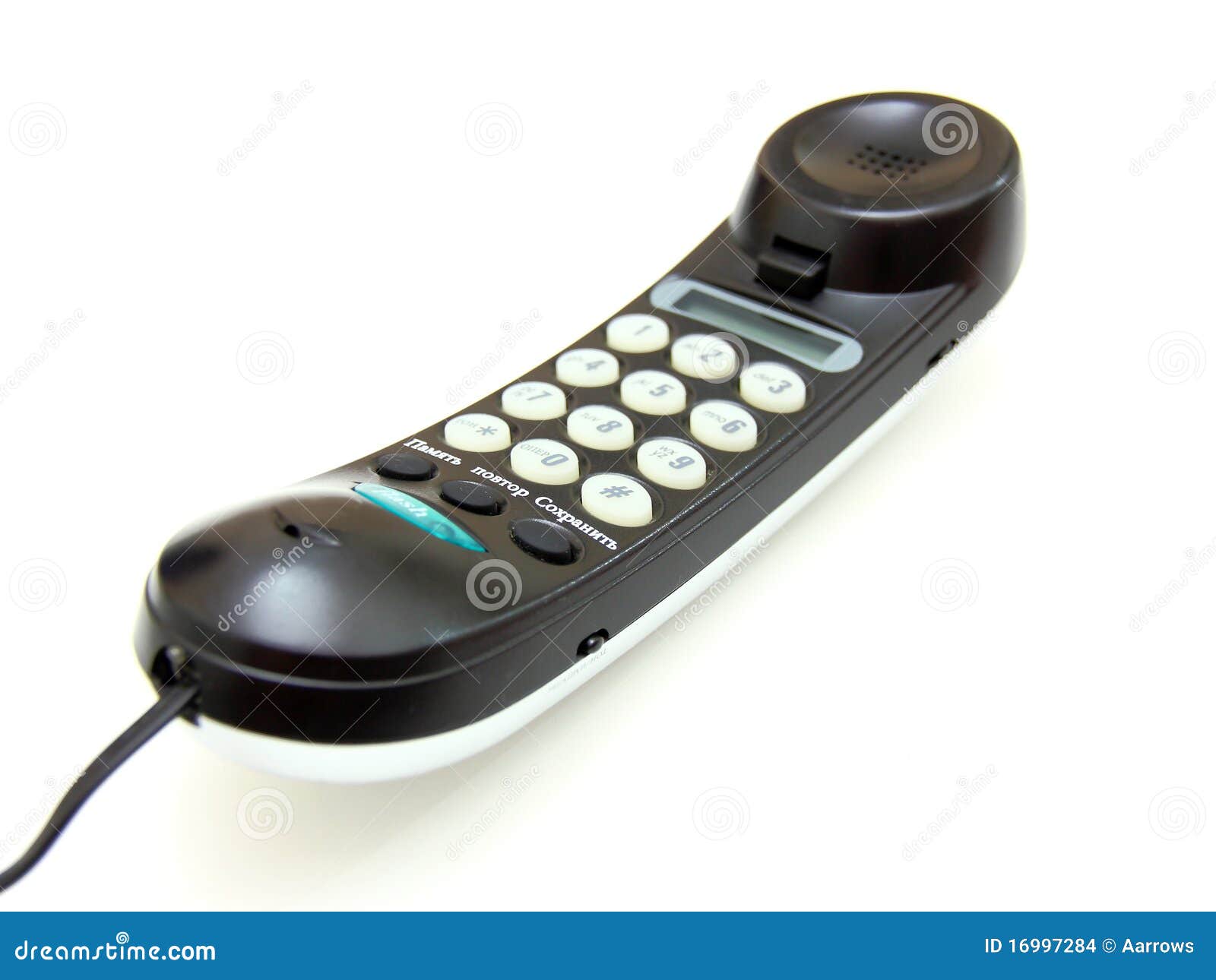 One Black Phone with Buttons Stock Photo - Image of object ...