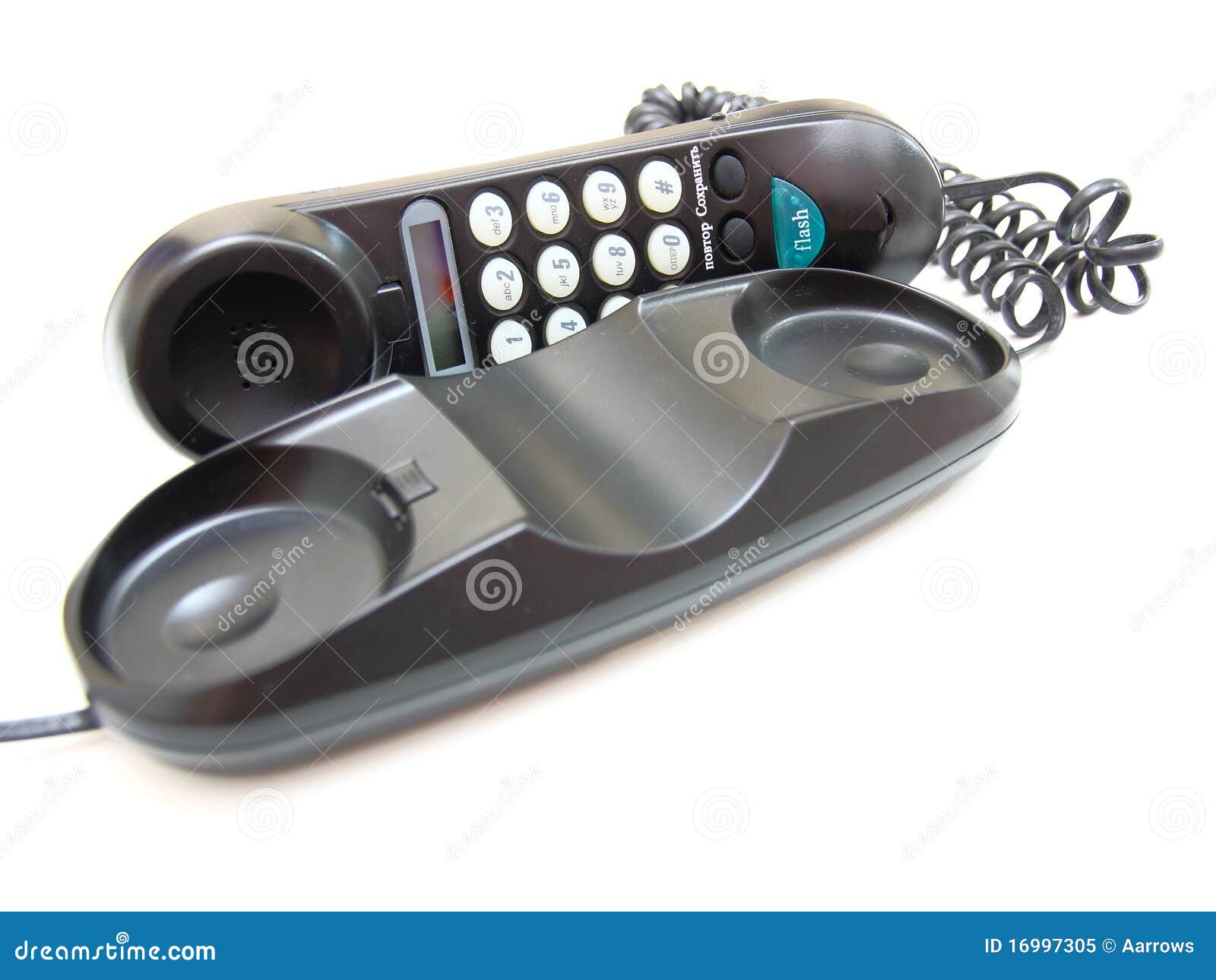One Black Phone with Buttons Stock Image - Image of global, equipment ...