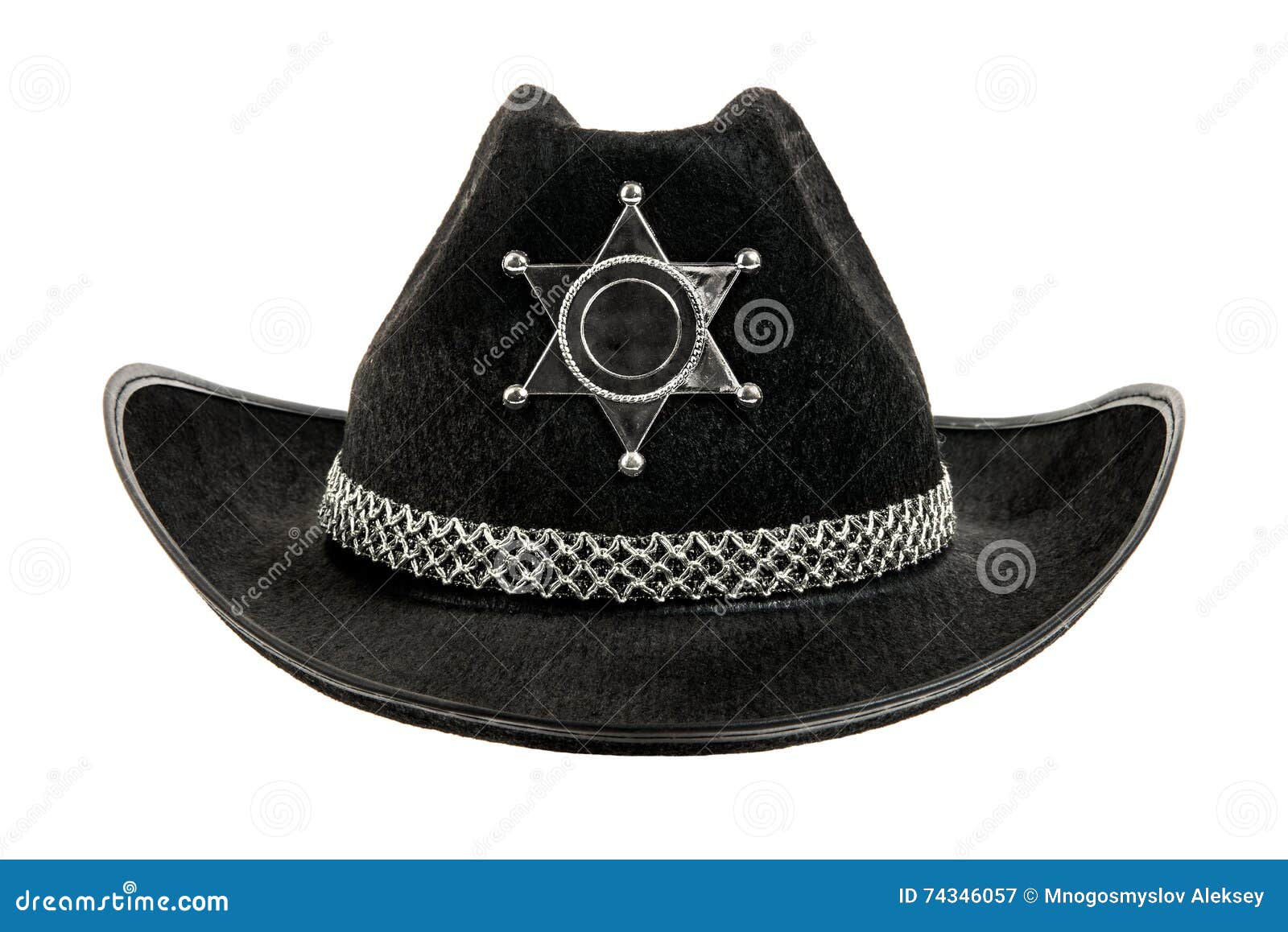 One Black Sheriff Cowboy Hat Stock Image - Image of cowboy, isolation ...