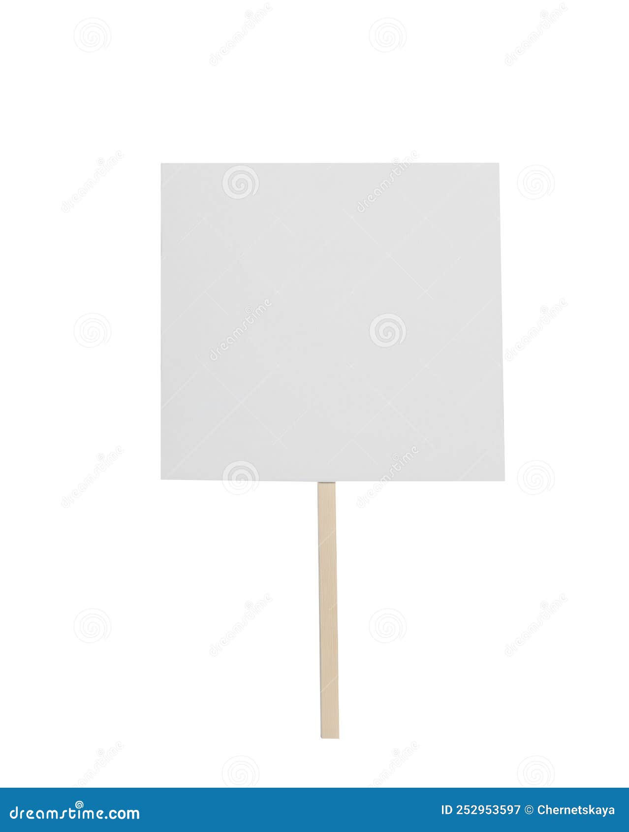 One Blank Protest Sign Isolated on White Stock Image - Image of poster ...