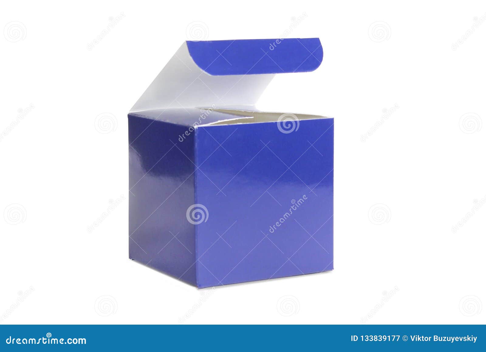One blue box stock image. Image of shape, object, empty - 133839177
