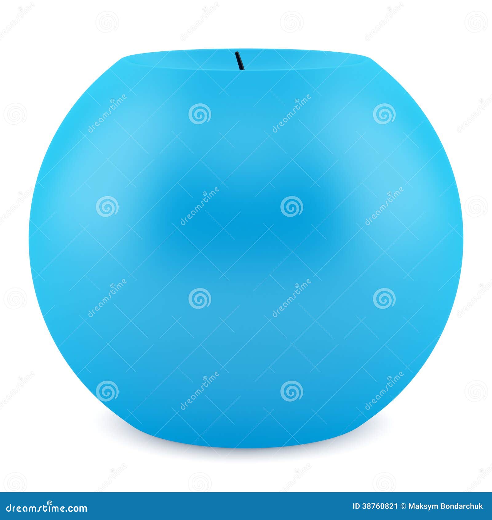 One Blue Candle Isolated on White Stock Illustration - Illustration of ...