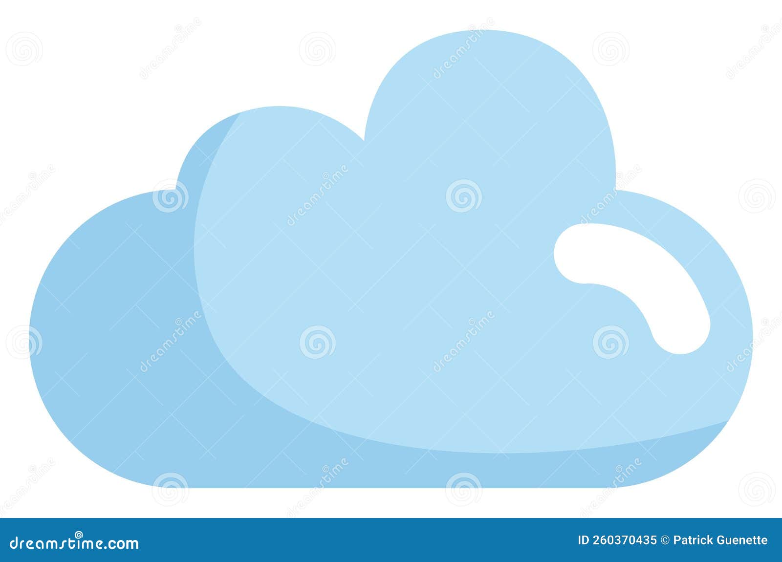 One blue cloud, icon stock vector. Illustration of beautiful - 260370435
